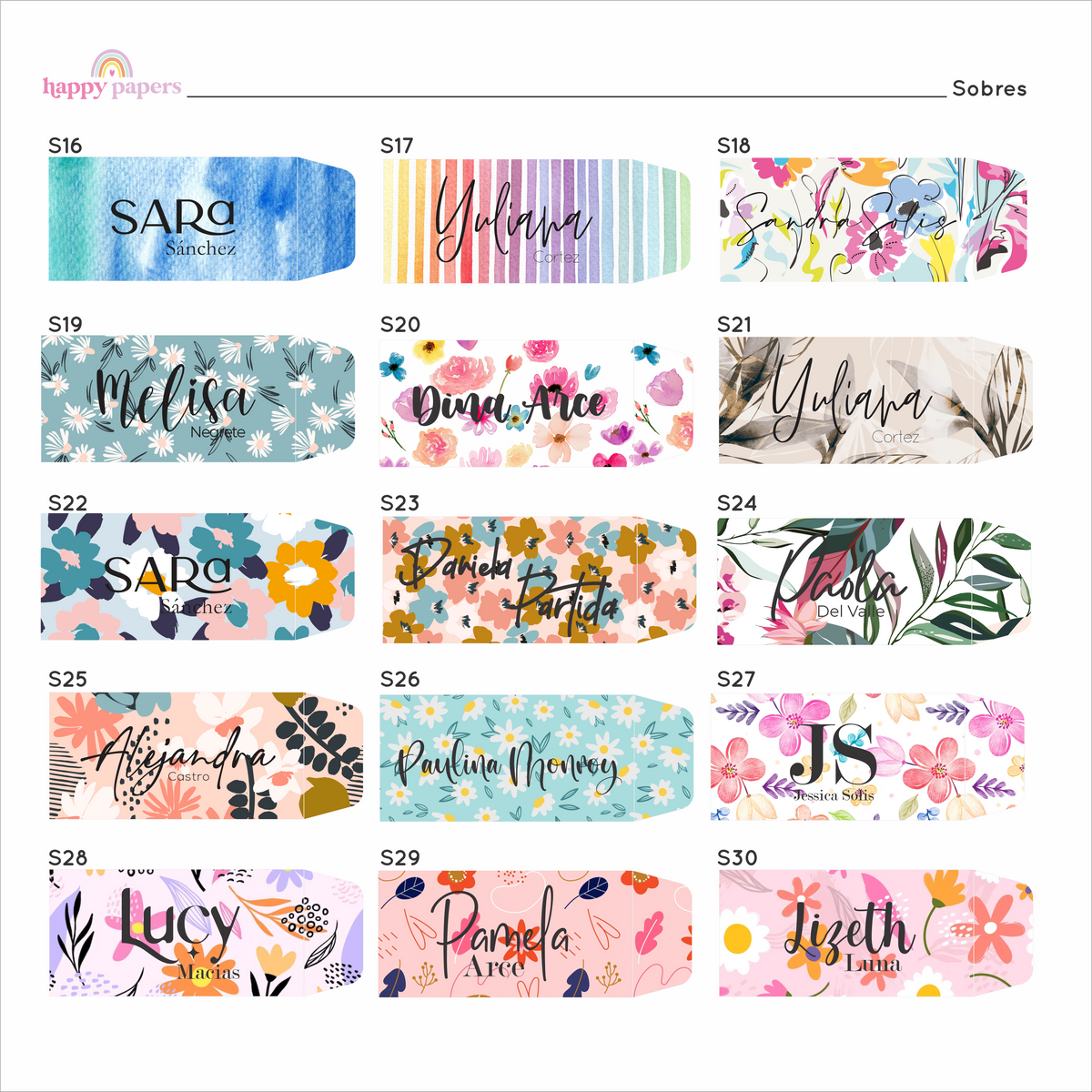 Caja de acrílico 💌 30 sobres – Happy Papers